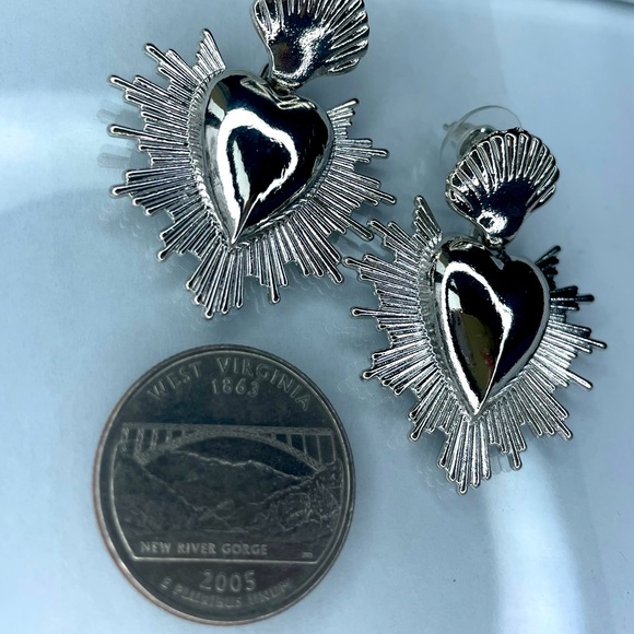 Anthropologie | Jewelry | New Silververa Heart Earrings | Poshmark